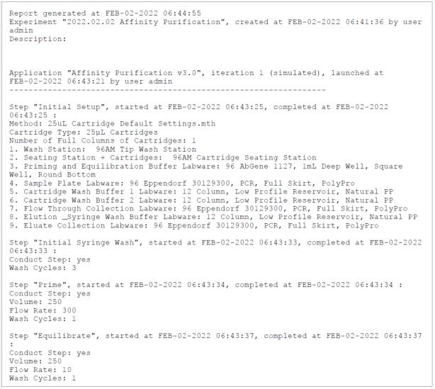 Generating an experiment ID report